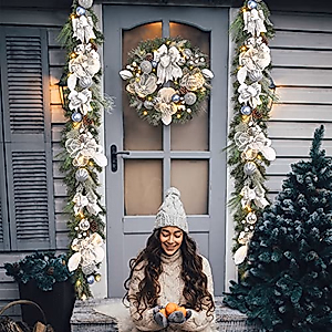 Vofuly prelit Christmas Wreath for Front Door,