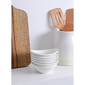 Teocera Porcelain Small Bowls, Dessert Bowls Set - 6 Ounce for Ice Cream, Small Side Dishes, Set of 6, White