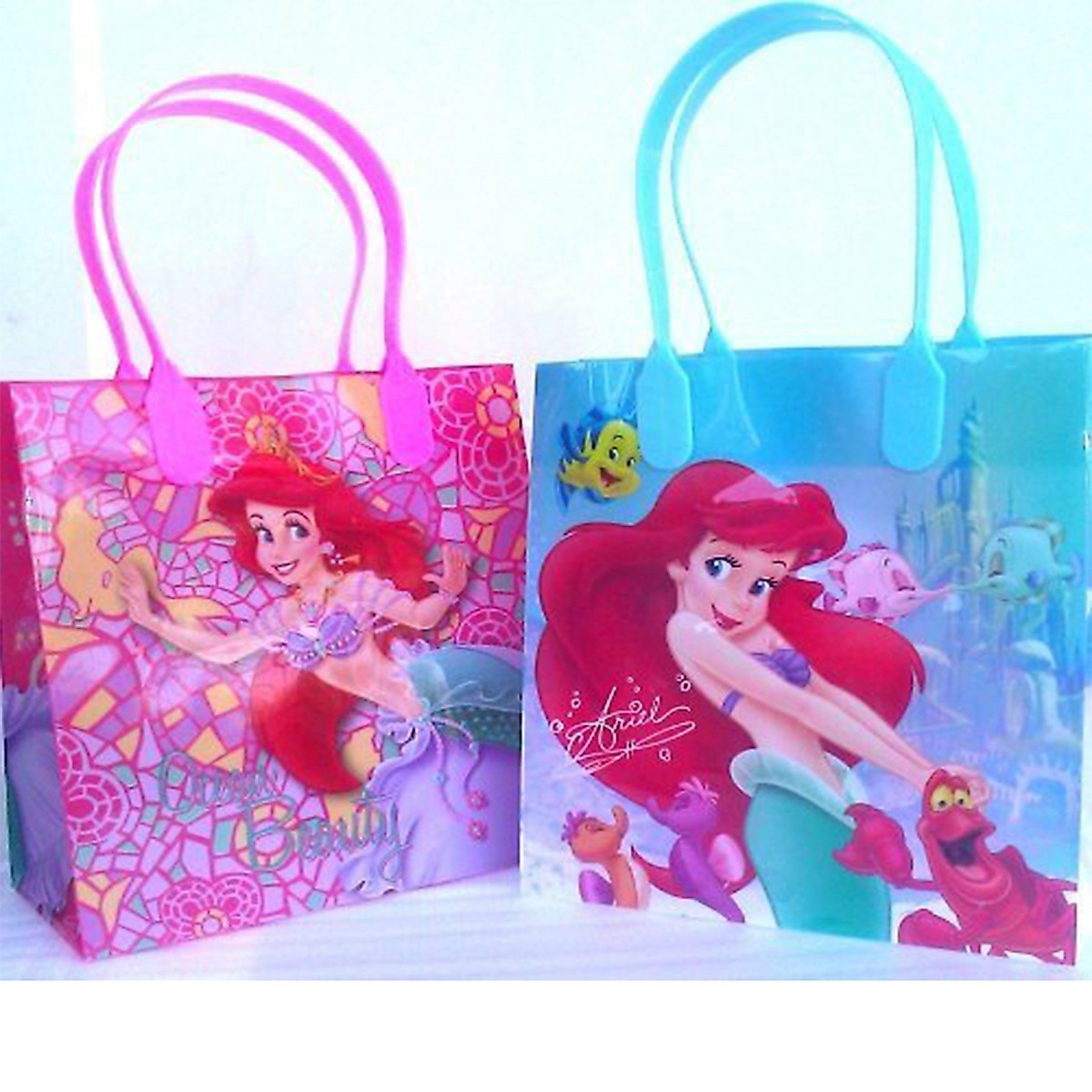 Disney Princess Little Mermaid Ariel Ocean Beauty Reusable Party Favor Goodie Small Gift Bags (12 Bags)