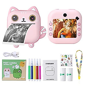 SHENGAO 2.4 Inch IPS Screen Video Digital Camera Birthday Gift Full HD Photo Digital Camera Kids Digital Camera with Print Paper