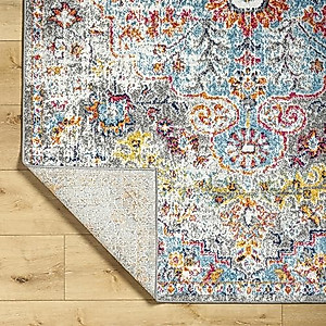 Livabliss Odelia Vintage Bohemian Area Rug, 7'10" x 10'3", Aqua