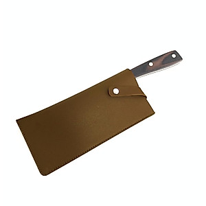 Sanseenia PU Leather Knife Sheath, Durable Meat Cleaver Sheath, Waterproof Chef Knife Edge Guards & Cleaver Covers, Kitchen Wide Knife Protectors (Brown)
