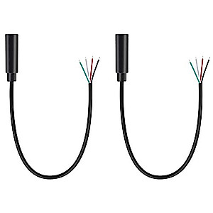 Fancasee 2 Pack Replacement 3.5mm Female Jack to Bare Wire Open End TRRS 4 Pole Stereo 1/8" 3.5mm Jack Plug Connector Audio Cable for Headphone Headset Earphone Microphone Cable Repair