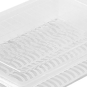 BEIJIALY Plastic Food Containers with Removable Drain Plate and Lid, Fridge Food Box Transparent Rectangular Versatile Food Storage Container Stackable Produce Containers for Home