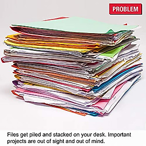 Ultimate Office StationMate StepUp Polystyrene File Desktop Organizer with 18, 3rd-Cut PocketFile Project Files, Clear
