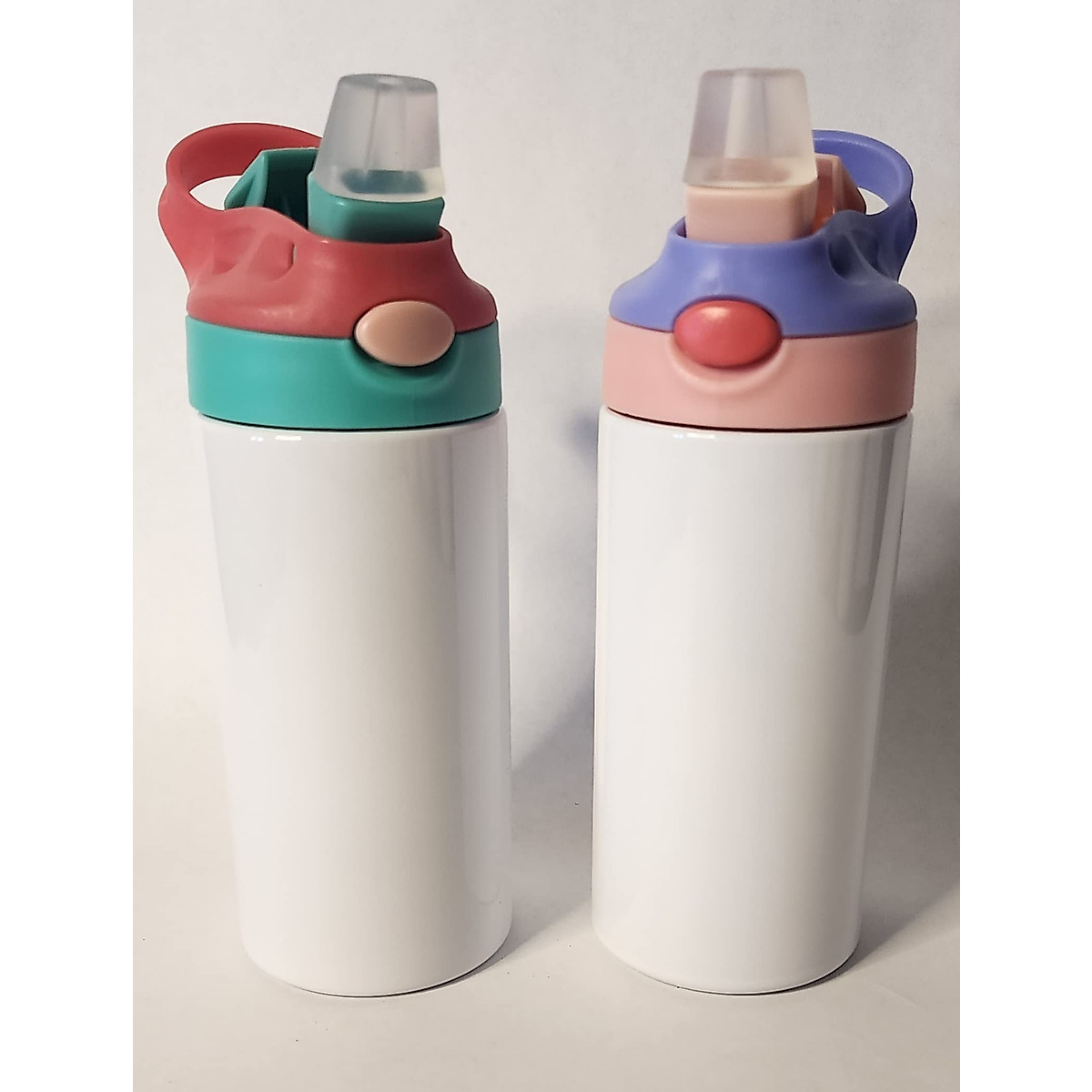 2 pack 12oz sublimation toddler tumblers (Pink/green and pink/purple lids)
