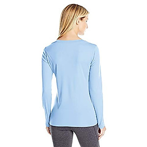 Hanes womens Sport Cool Dri Performance Long Sleeve T-shirt T Shirt, Light Blue, Medium US