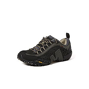 Merrell mens Merrell Mens Intercept Breathable Walking Shoes J73703 Black Smooth Black Leather UK Size 10 (EU 44.5, US 10.5)