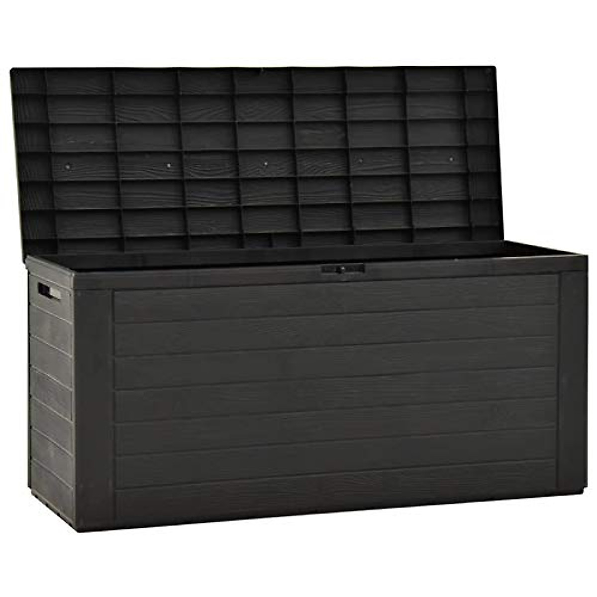 Tidyard Patio Storage Box Anthracite Storage Container Deck Box Tool Organization Toolbox for Garden Terraca Indoor Ourdoor Use 45.7in x 17.3in x 21.7in