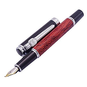 Jinhao Nature Rose Wood Fountain Pen Bent Nib(Fine to Broad Size),Fude Pen for calligraphy,art drawing and handwriting