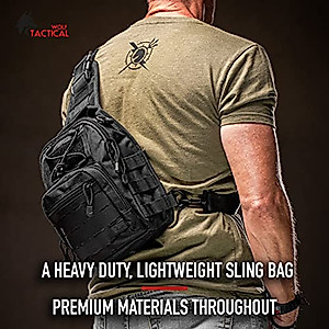 WOLF TACTICAL Compact EDC Sling Bag - Concealed Carry Shoulder Bag for Range, Travel, Hiking, Outdoor Sports