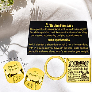 10th Anniversary Dice,10th Wedding Anniversary Dice for Couples,10 Years Anniversary Date Night Dice Gift,10 Years Anniversary for Her,10th Anniversary for Husband,10th Anniversary