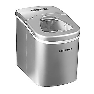 Frigidaire EFIC108-SILVER Counter top Portable, 26 lb per Day Ice Maker Machine, Silver