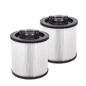 Aliddle DXVC6910 Cartridge Filter Replacement, Compatible with dewalt Wet/Dry Vacuum Cleaners 6-16 Gallon, dewalt shop vac filter, 2 Pack