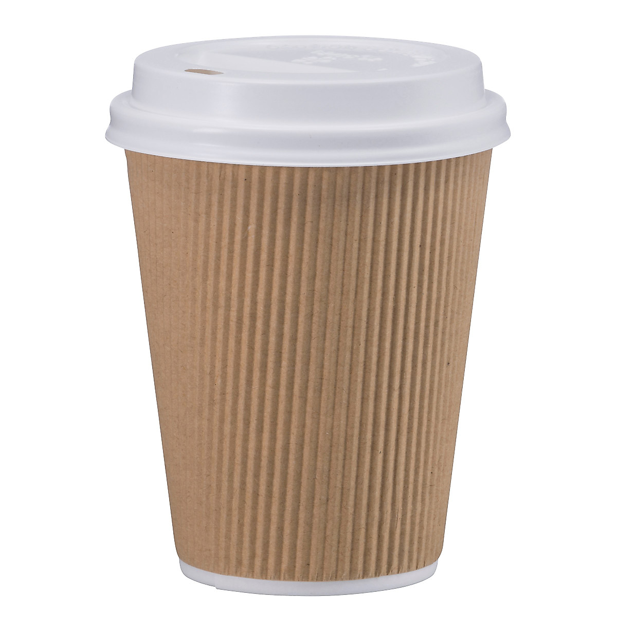 NYHI 100 8 oz Ripple Kraft Paper Cups Brown Hot Cold with Lids 3 Layer Rippled Small Insulated Disposable Coffee Cups for Cappuccino Hot Cocoa or Iced Drinks