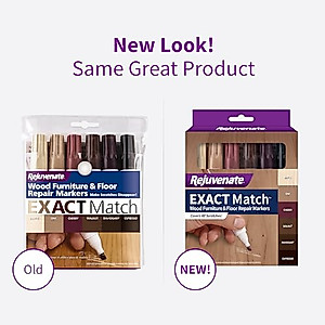 Rejuvenate Wood Furniture & Floor Repair Markers, Touch-Up Markers Fills In Scratches, Maple Oak Cherry Walnut Mahogany Espresso