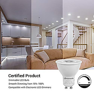 DEWENWILS 6-Pack GU10 LED Light Bulb, Dimmable 5000K Daylight GU10 Bulb Replacement for Track Lighting, 7W(50W Equivalent) LED Bulbs for Living Room, Kitchen Range Hood, Bathroom, 500LM, UL Listed