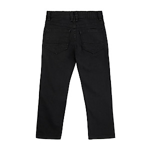 X RAY Boys Distressed Jeans (2T-16), Elastic Waist Biker Moto Distressed Ripped Denim Jeans for Boys & Colored Pants, Jet Black - Minor Rips, 4T