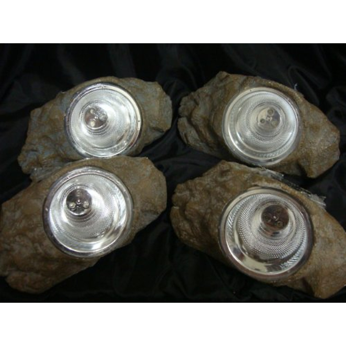 Solar Rock Light 3 Led Spotlight for Home and Garden Set of 4