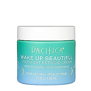 Pacifica Beauty, Wake Up Beautiful Overnight Retinoid Night Face Cream, Moisturizer for Dry and Aging Skin, Gentle for Sensitive Skin, Hyaluronic Acid + Melatonin, Clean, Vegan & Cruelty Free