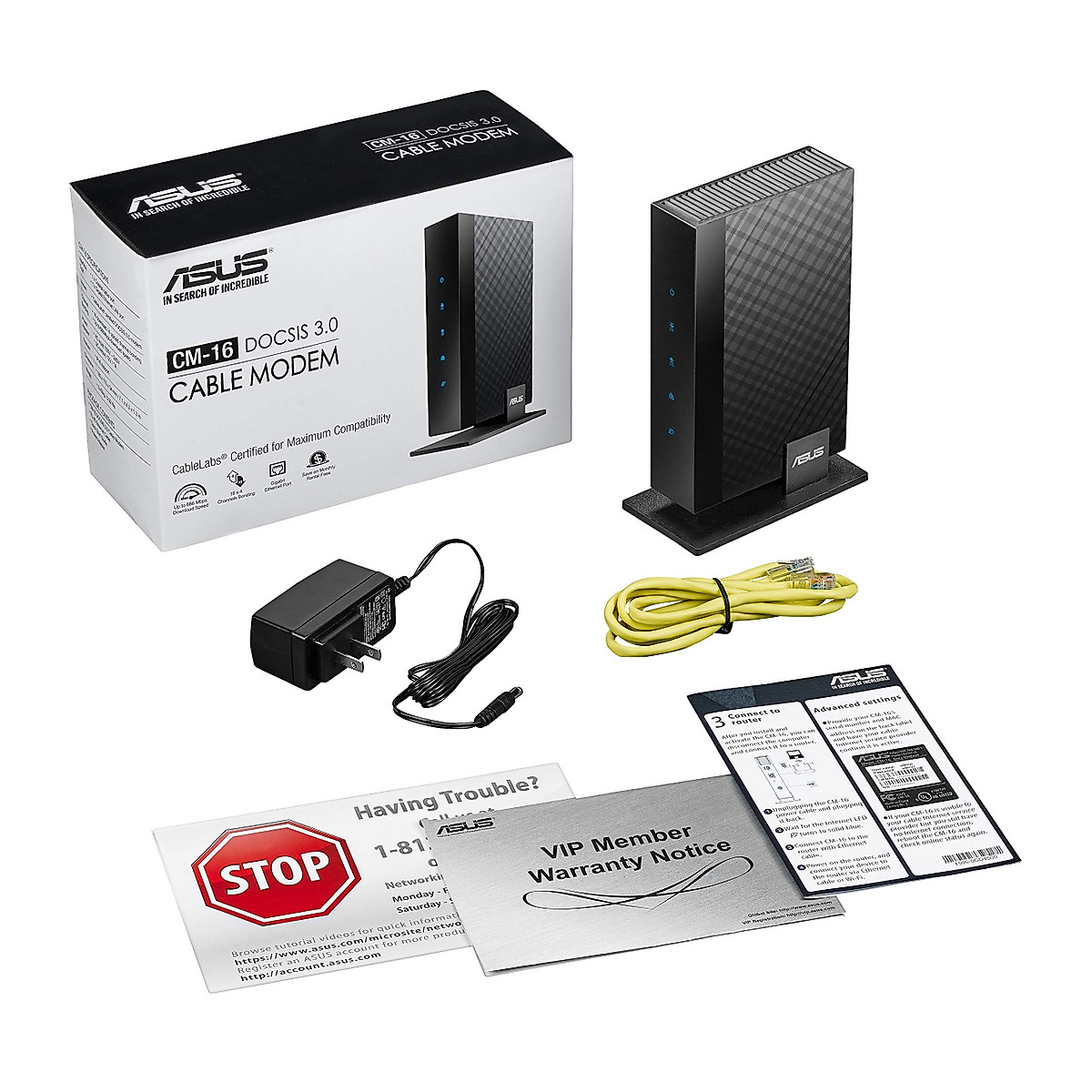 ASUS CM-16 DOCSIS 3.0 CableLabs-certified 16x4 Cable Modem (Renewed)