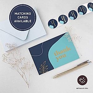 Rileys Thank You Stickers Roll | 500-Count, Gold Foil - Envelope Seals for Small Business, Bubble Mailers, Baby Shower, Wedding, Gift Cards, Graduation (Navy Blue)