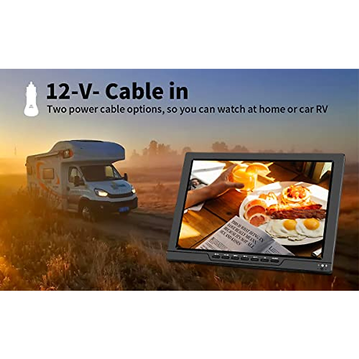 OAKCHA 13.3 Inch Small TV,Portable TV with Antenna ATSC Tuner,HDMI/AV Input,USB Port,Rechargeable Battery Operated,Suitable for Kitchen RV Car Camping