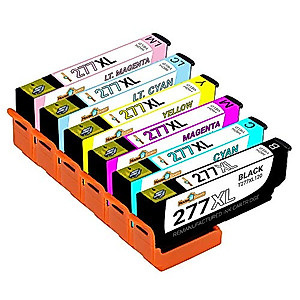 Houseoftoners Remanufactured Ink Cartridge Replacement for Epson 277 XL 277XL for Expression XP-850 XP-860 XP-950 XP-960 XP-970 (1B/1C/1M/1Y/1-Lt. Cyan/1-Lt. Magenta, 6PK)