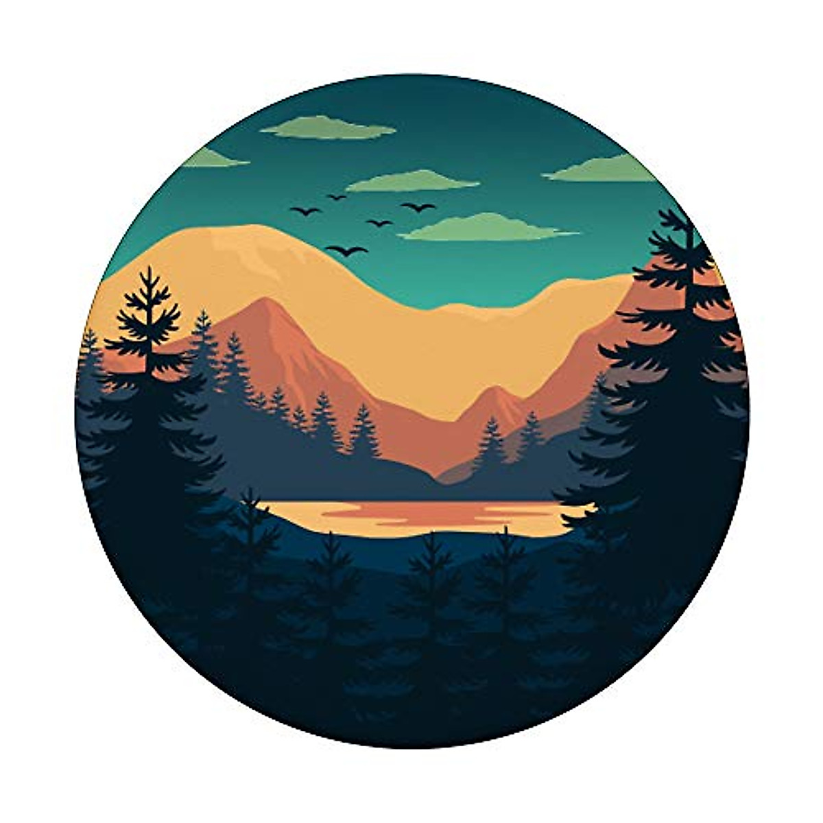 Vintage Mountain Lake Trees And Blue Sky PopSockets Swappable PopGrip