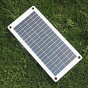 NUZAMAS 12V 8.5W Portable Solar Panel Semi-Flexible with Alligator Clips and USB Output for Car Battery Phone Charging Maintenance Outdoor Camping Fishing Boat RV