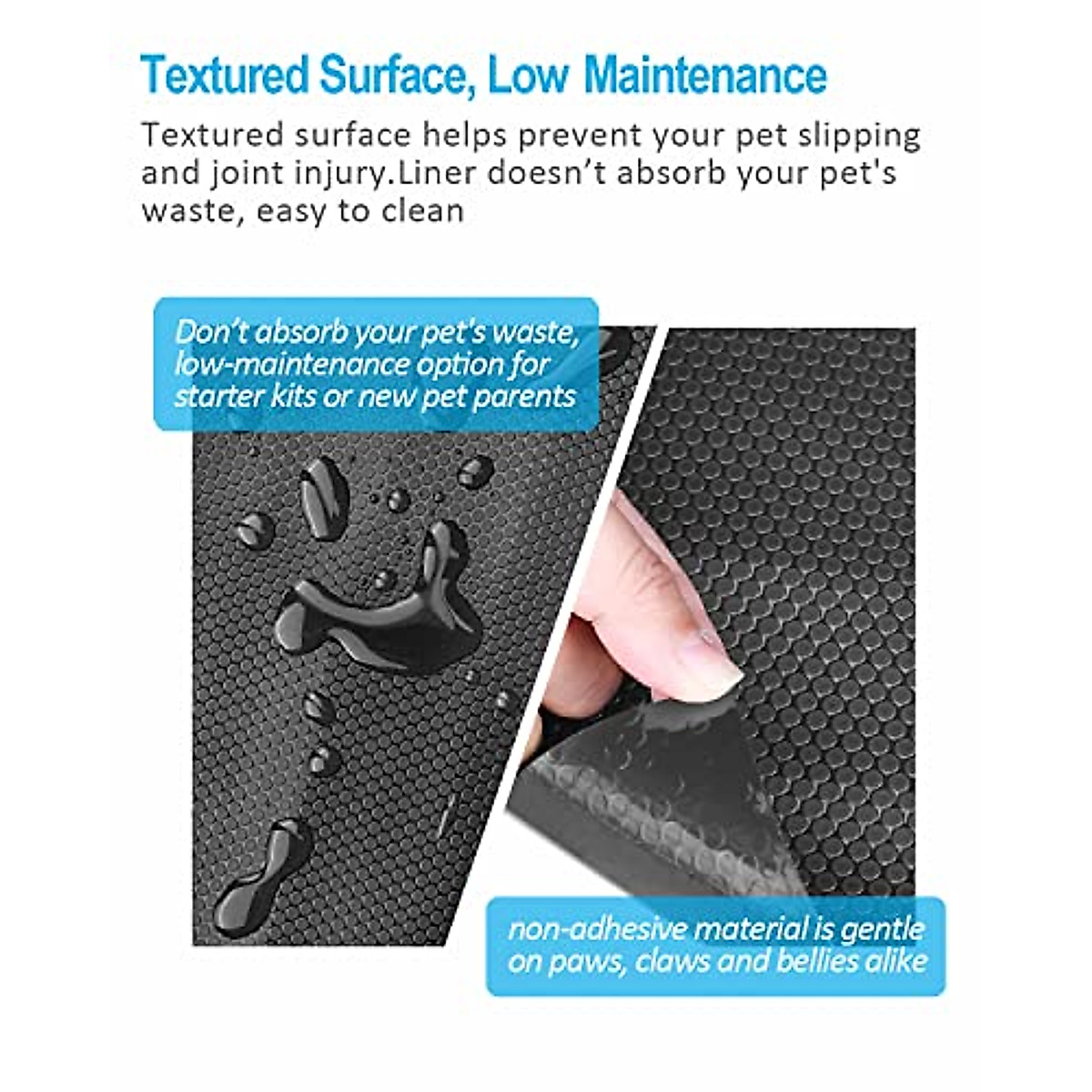 Duedusto Bearded Dragon Tank Accessories, Reptile Terrarium Liner Substrate for Leopard Gecko, Snake, Lizard and Tortoise, Non-Adhesive Reptile Carpet Bedding for Reptile Tank, Black