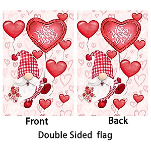 Akeydeco Valentine's Day Flag,12x18 Inch Valentine's Heart Garden Flag Double Sided Printing Valentine Flags for Your Valentine's Day Decoration