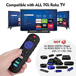 RC280 Replacement Remote Applicable for TCL Roku TV 55UP120 32S4610R 50FS3750 32FS3700 32FS4610R 32S800 32S850 32S3850 48FS3700 55FS3700 65S405 43S405 49S405 40S3800 50S431 55S431 43S435 50S435 43S525