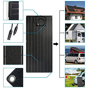 WANJH-SOPAN 800 Watt Solar Panel Kit, with 40A Charge Controller 2 × 400 Watt ETFE Flexible Monocrystalline Solar Panel for 12-24V Battery Charging Car Battery Camper RV Yacht Battery Boat