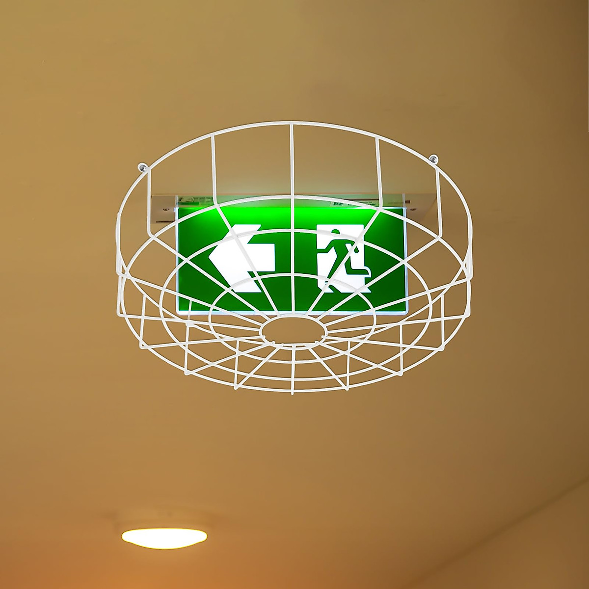 Angoily Wire Guard for Exit Sign Emergency Light Protection Covers Exit Sign Damage Cage Wall Mounted Emergency Signal Metal Wire Guard 14.15 Inch