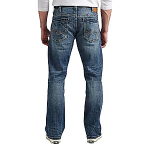 Silver Jeans Co. Men's Gordie Relaxed Fit Straight Leg Jeans, Medium Vintage, 34W x 34L