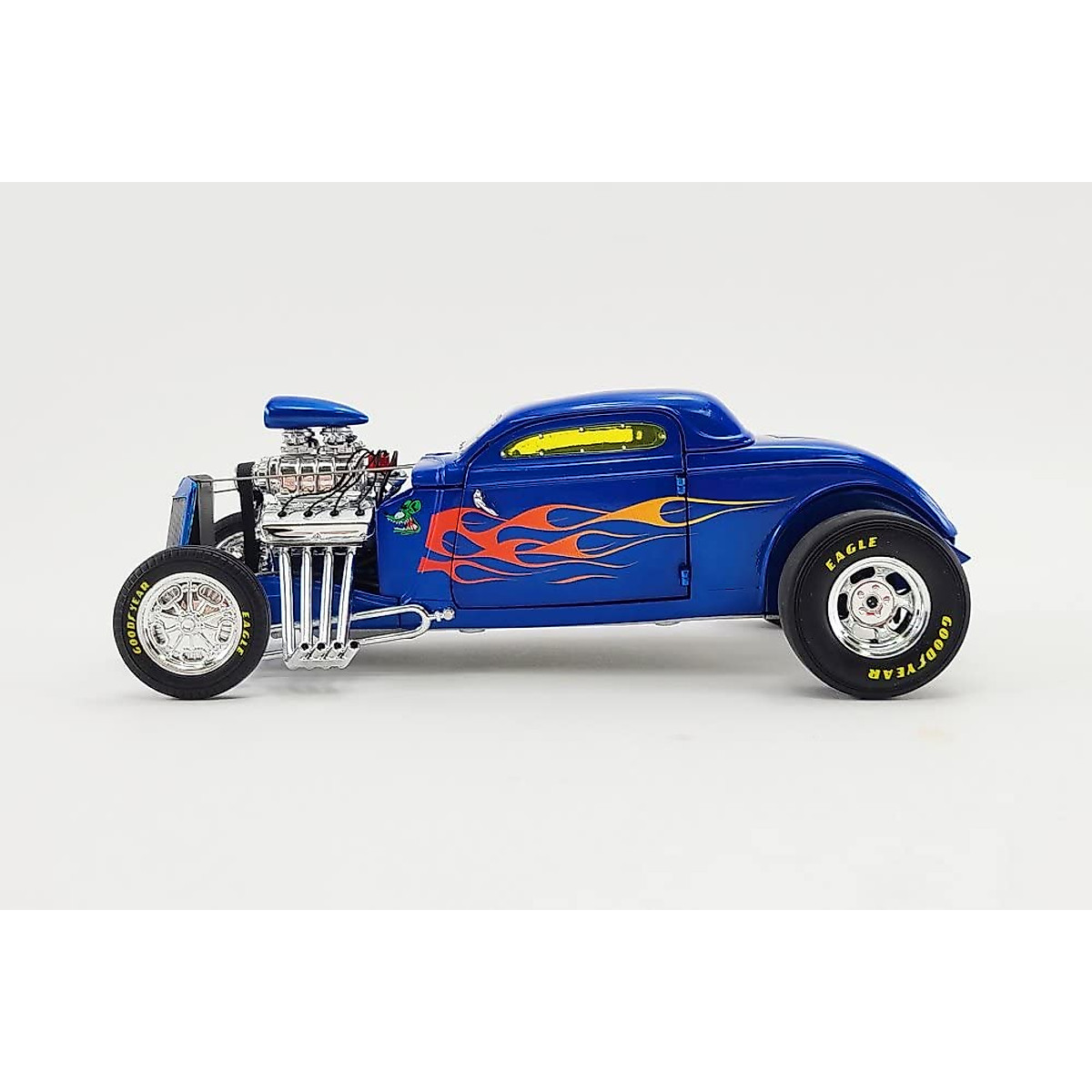 ModelToyCars 1934 Rat Fink Hot Rod Blown Altered Coupe, Blue - Acme 18965 - 1/18 Scale Diecast Model Toy Car