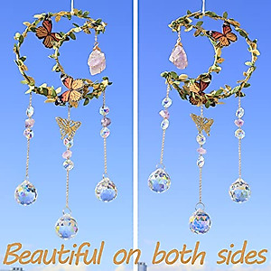 Suncatcher - Amethyst Moon Crystal Sun Catcher Window Hanging, Good Luck Charms Gifts for Women Chrismas Thanksgiving Birthday Crystal