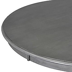 WOZNLA Comfortable Room 5-Piece Round Kitchen Table Set-Curved Trestle Legs, Includes 4 Upholstered Chairs-Effortless Style for Your Dining Space, OneSize, Gray