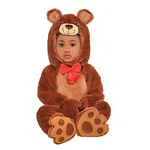 amscan 849927 Size 0-6 Months Baby Cuddle Bear Costume, Brown, New Born