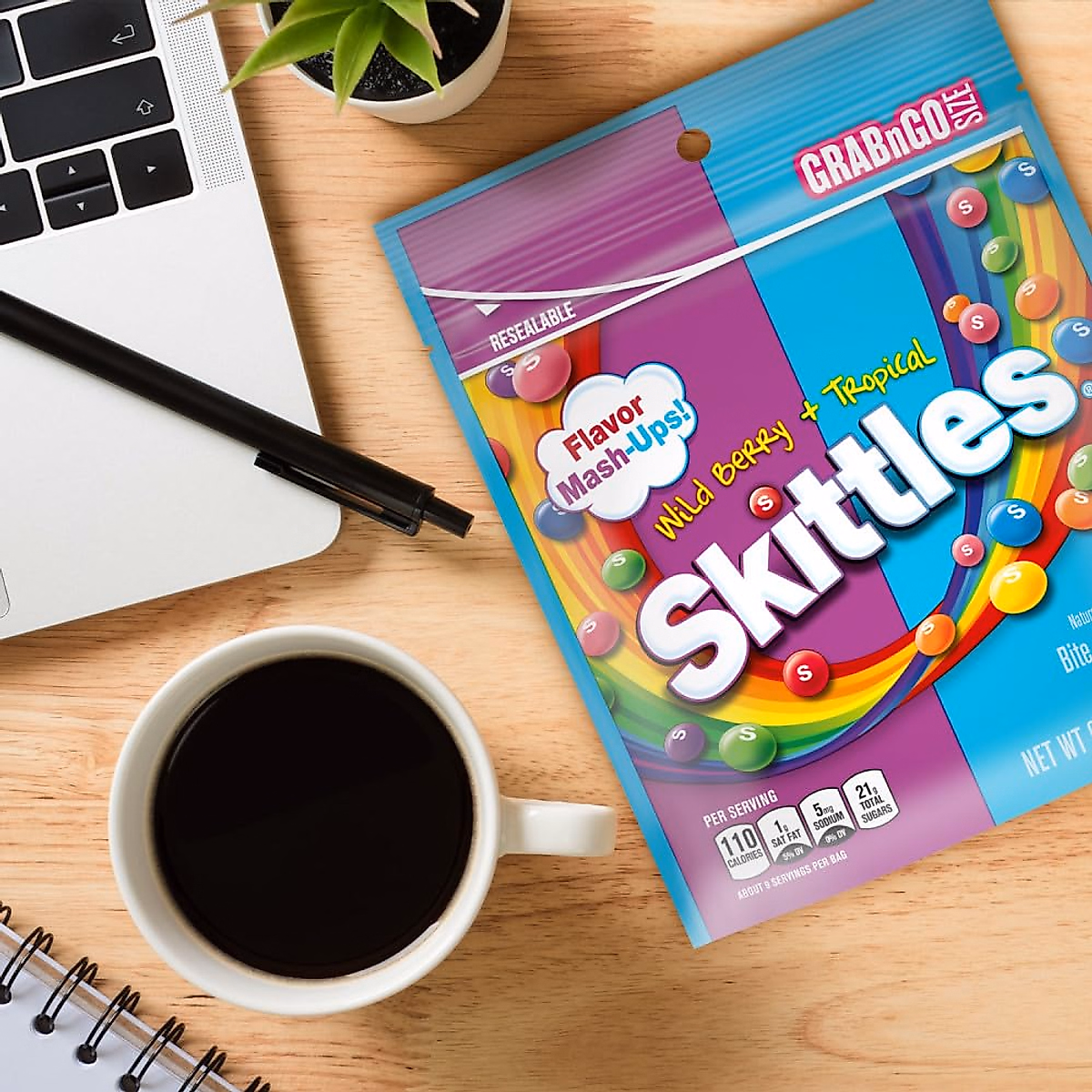 SKITTLES Mash-Ups Wild Berry and Tropical Candy, 9-Ounce Bag