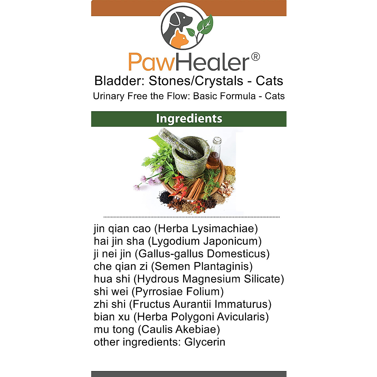 Cat & Small Dogs - Bladder Remedy for Stones & Crystals: 2 fl oz (59 ml) - Urinary Free The Flow - Basic - Made in USA - Works Great for Over 15 Years in The Herbal Business. …