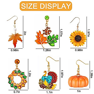 Halloween Thanksgiving Fall Christmas Theme Dangle Earrings Set Holiday Earrings Fall Earrings Set Pumpkin Ghost Bat Drop Earring Sunflower Maple Dangle Earrings Holiday Jewelry Jewelry, Stainless