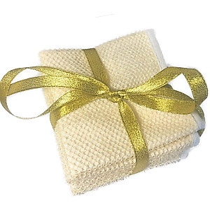 3 pcs/set Soft Weave Home Spa Exfoliating Face and Body Wash Cloths, Dual-Sided With Exfoliating Scrub and Soft Terry Cloth - Shower Scrubber - Remove Dead Skin - Great for Skin Care in the Bath