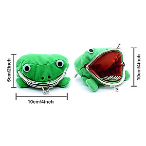 Kcikn Anime Cosplay Plush Purses, Cartoon Animal Frog Coin Purses Coin Pouch Key Credit Card Holder Novelty Toy School Prize Present for Kids Boys Girls