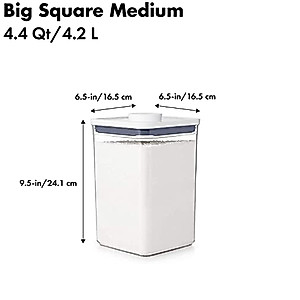 OXO Good Grips POP Container 4.4-Quart Square Airtight Food Storage for for Flour and More (Set of 4)