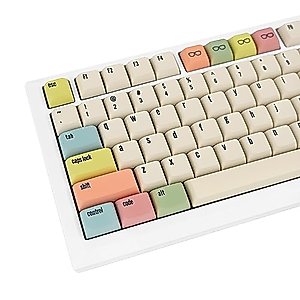 JOLINTAL 134 Keys Canvas Retro Beige Keycaps, PBT Custom Keycaps, Dye Sublimation Cherry MX XDA Profile Keycaps for Mechanical Keyboard