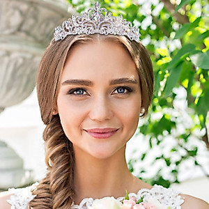 Tiaras Crown, KICOSY Crystal AB Rhinestones Tiaras and Crowns for Women Princess Tiara for Women the Crown for Girls Birthday Crowns for Women Birthday Tiara Princess Crowns and Tiaras for Girls
