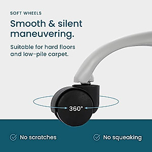 Office Chair, Desk Chairs Mesh Computer Desk Chair with Wheels Ergonomic Office Chair Height Adjustable Swivel Task Chair with Mid Back, 90° Flip-up Arms and Lumbar Support, Grey