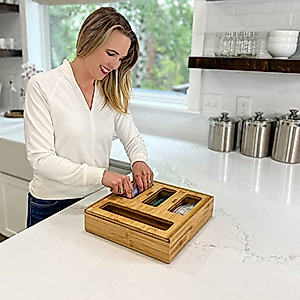 Ziplock Bag Storage Organizer - The Perfect Solution for Kitchen Organization - Neat Compact Organizer Compatible with Quart Size Ziplock Bags, Gallon Storage Bags, Sandwich Bags Ziplock, Snack